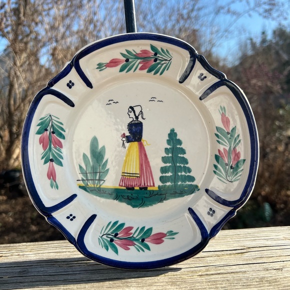 Quimper | Art | Vintage Hb Quimper France Rg 222 Plate 8 As Is Couple ...